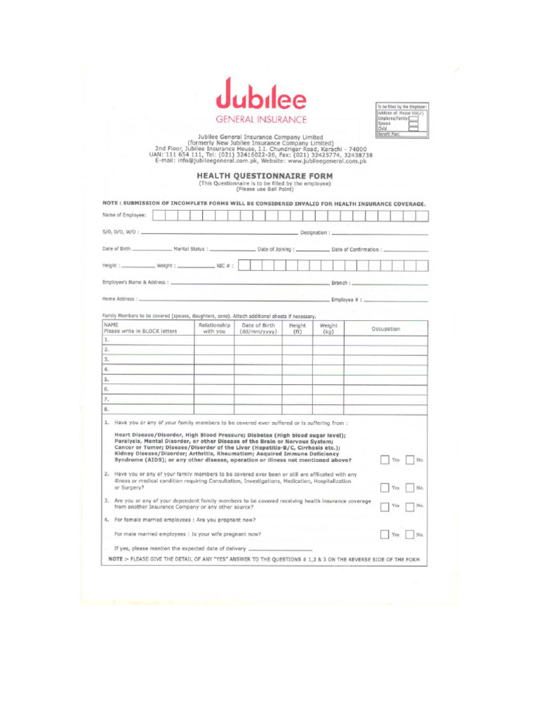 Health Enrollment Form | PDF