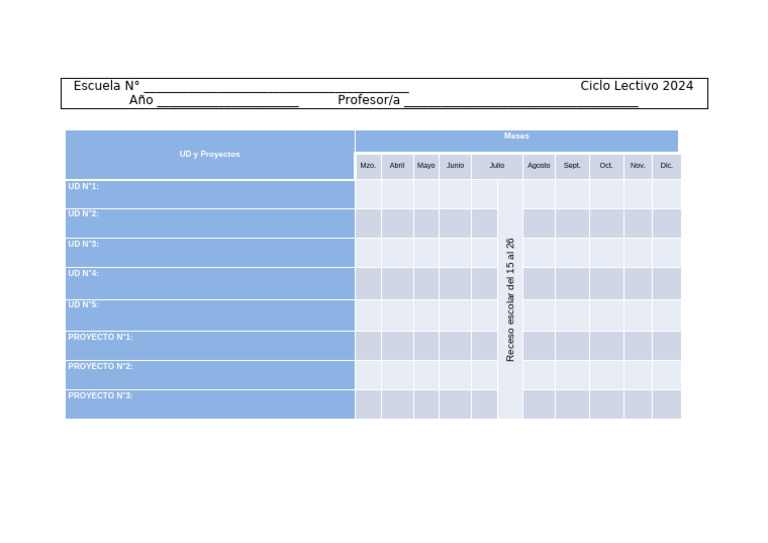 Temporalización Anual-Diagrama de Gantt-1 | PDF