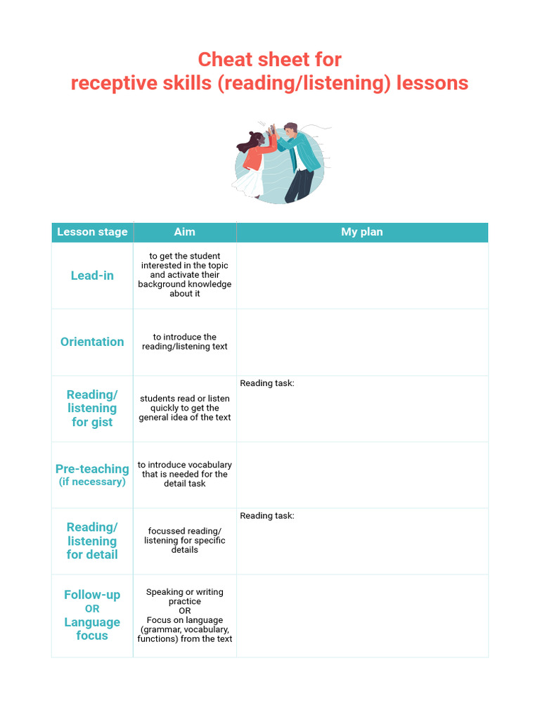 Receptive Skills Lesson Framework Guide | PDF