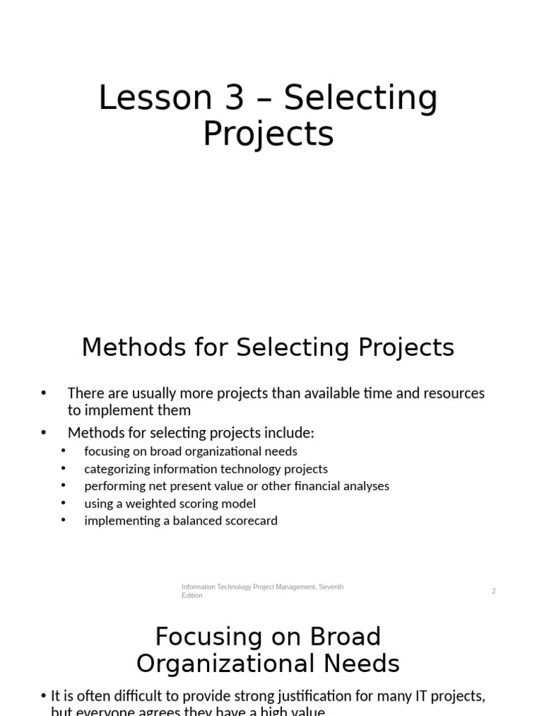 Lesson 3 - Selecting Projects | PDF | Net Present Value | Internal Rate Of Return