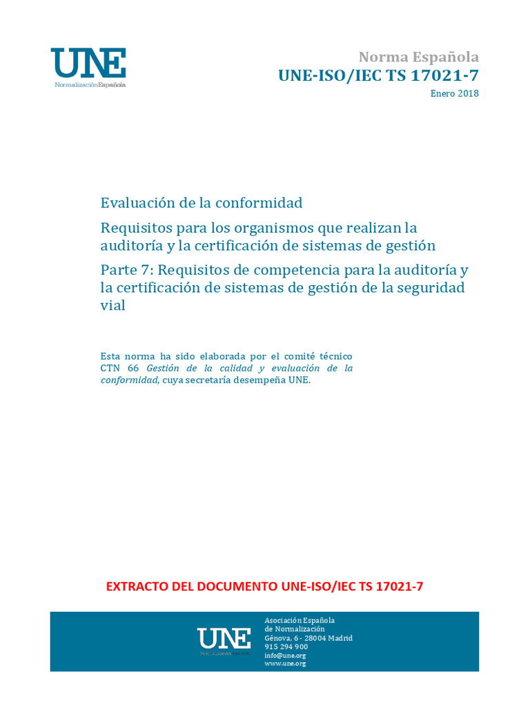 (Ex) Une-Iso (Iec TS 17021-7 2018 | PDF
