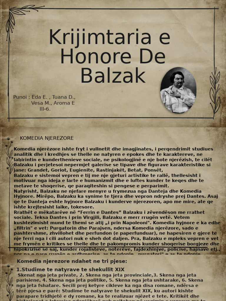 Krijimtaria e Balzakut | PDF