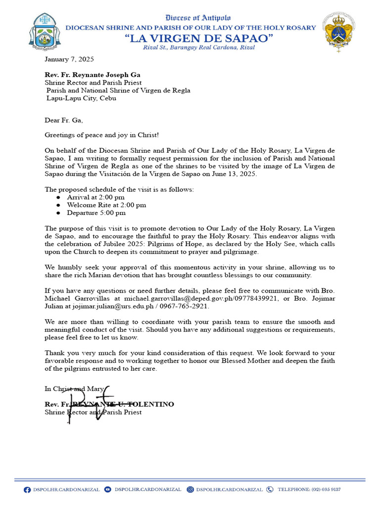 Visitacion Dela Virgen de Sapao_Virgende Regla_Lapu-Lapu.docx | PDF