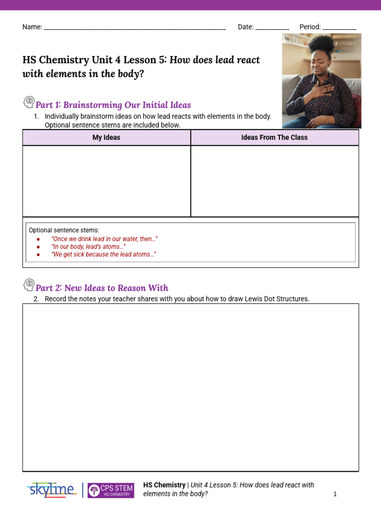 Updated - HS Chemistry Unit 4 Lesson 5 Student Handout | PDF ...