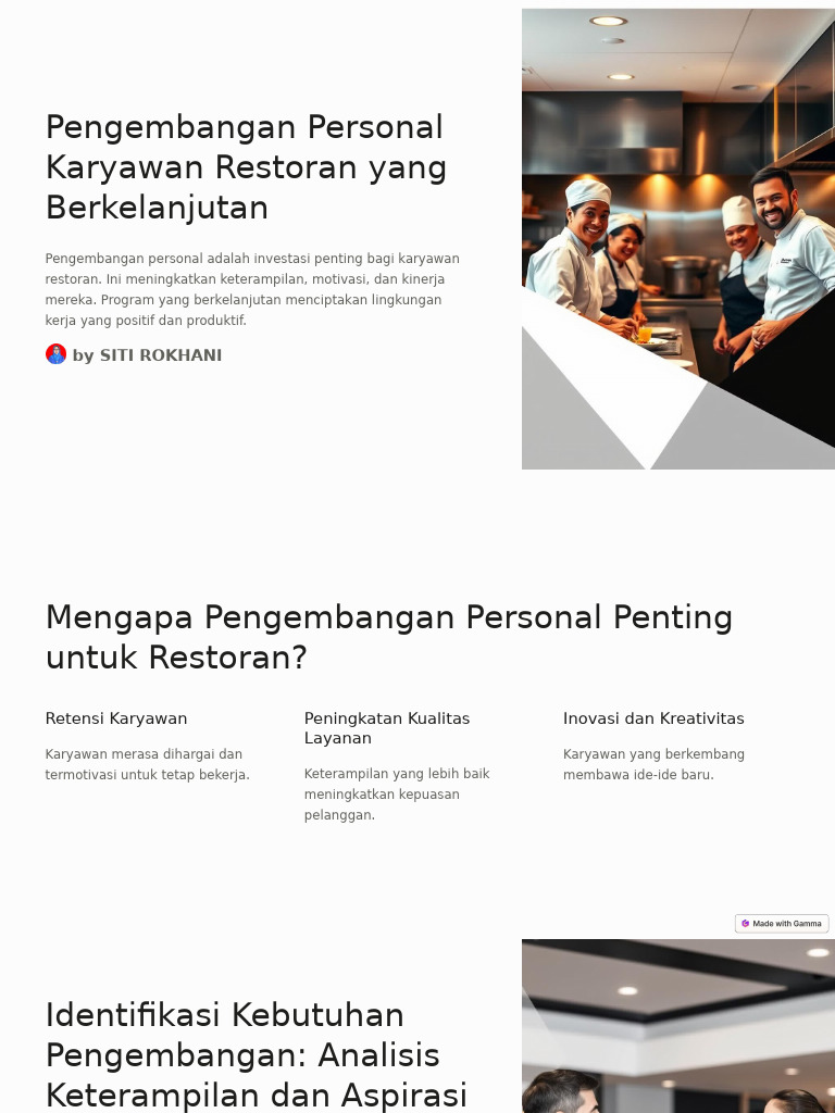 Pengembangan Personal Karyawan Restoran Yang Berkelanjutan | PDF