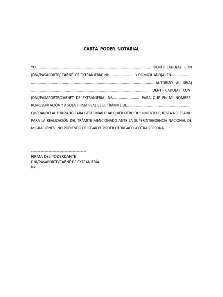 Carta Poder Notarial PDF | PDF