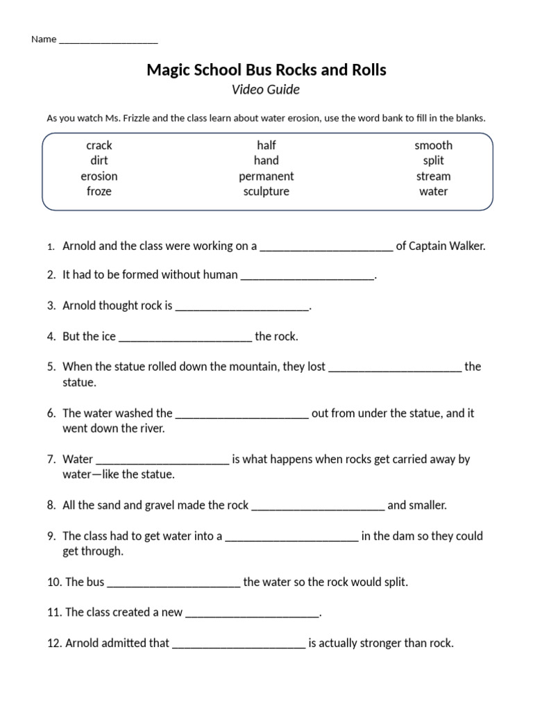 Magic School Bus Erosion | PDF