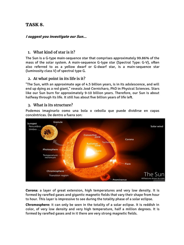 TASK 8_ Our Sun | PDF | Sun | Stars