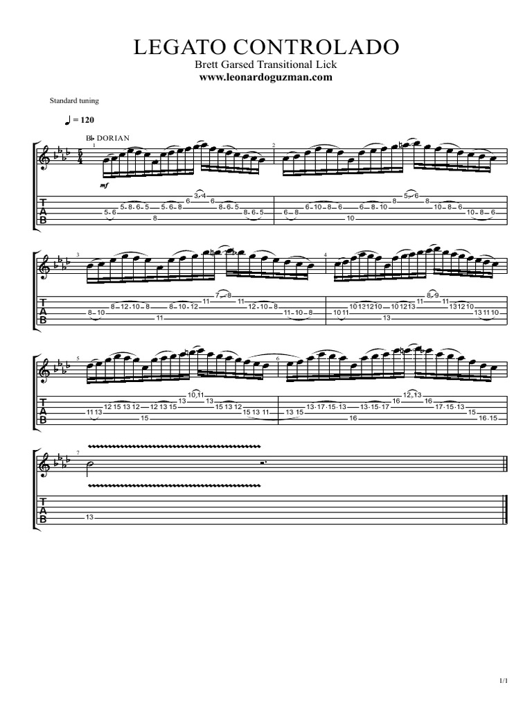 Legato Controlado - Transicional Ejemplo Brett Garsed | PDF
