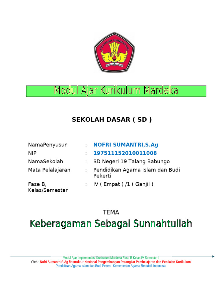 Modul Ajar Kelas 4 Bab 3 Sub PB 1 | PDF