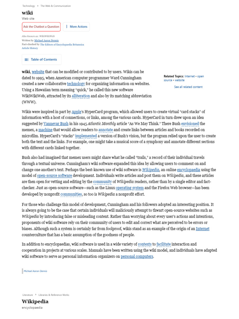 Wiki - Definition & Facts - Britannica | PDF | Wikipedia