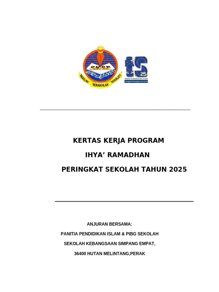 KERTAS KERJA IHYA' RAMADHAN 2025 | PDF