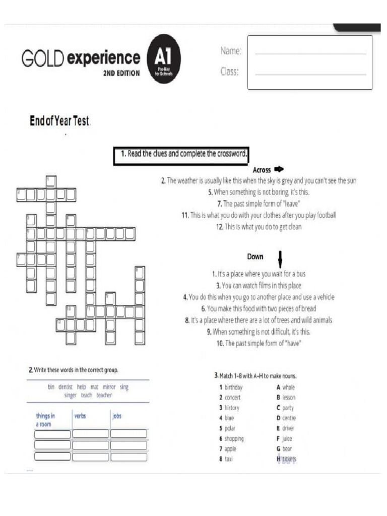 End of Year Test | PDF
