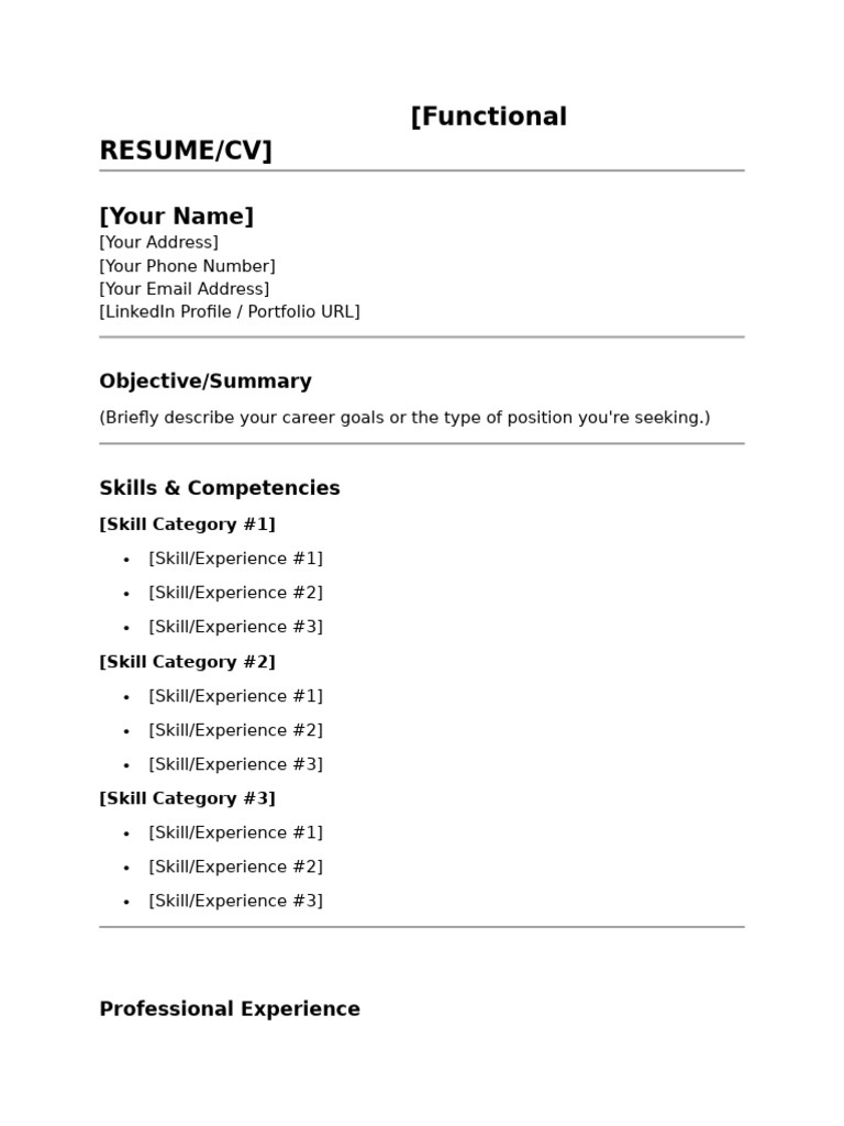 Template 3 - Functional Resume | PDF