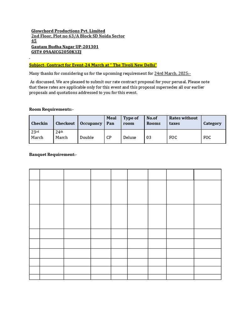 Novex License Tariff Proposal for Event | PDF | Taxes | Drink