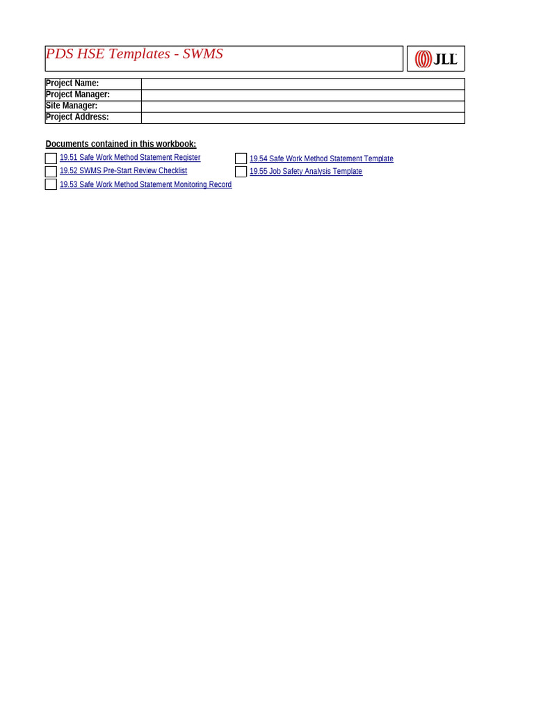 19.50 SWMS Related Templates | PDF | Safety | Occupational Safety And ...