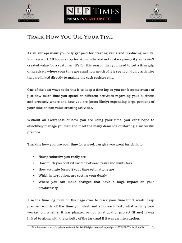 Mod 6 - Track 05 - Track How You Use Your Time | PDF