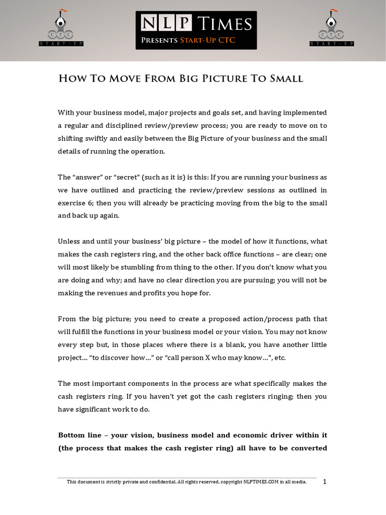 Mod 6 - Track 07 - How To Move From Big Picture To Small | PDF | Economies