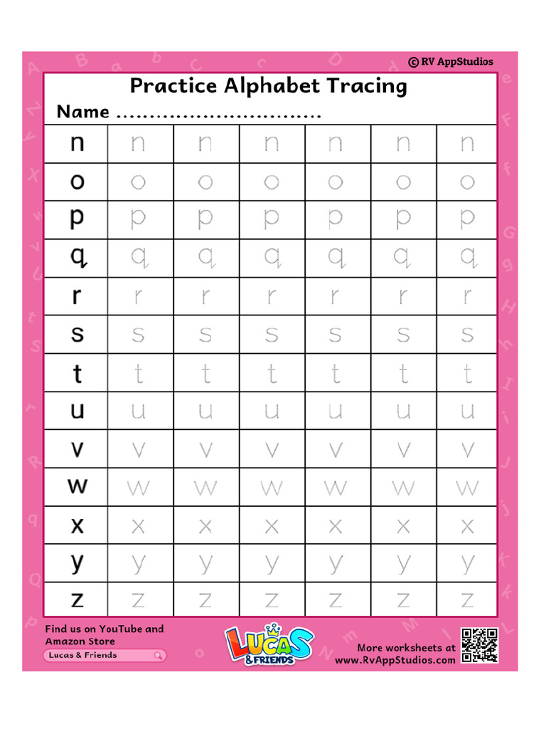 123 Free Printable Worksheets For Kids Practice Alphabet Tracing Small ...