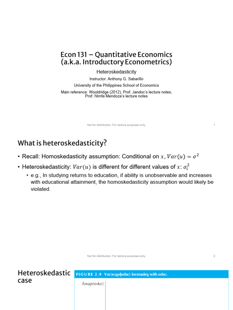 DRAFT_15 Heteroskedasticity_V2 | PDF | Errors And Residuals | Teaching Mathematics
