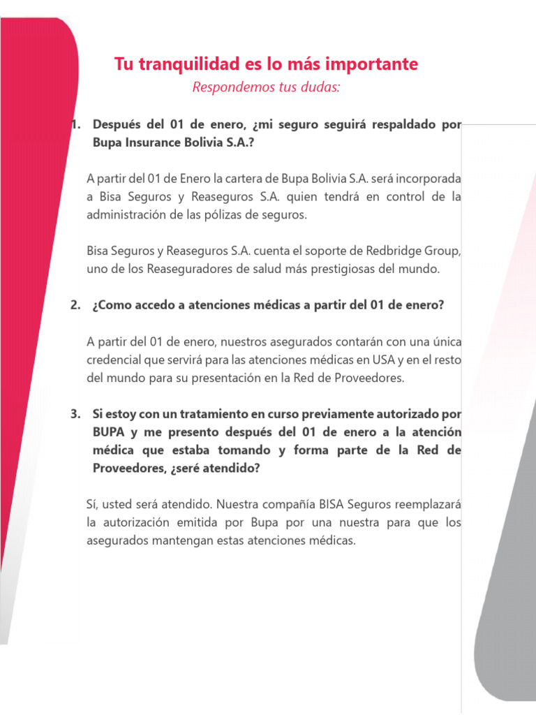 Preguntas y Respuestas Bisa 20-12-2024 | PDF | Seguro | Póliza de seguros
