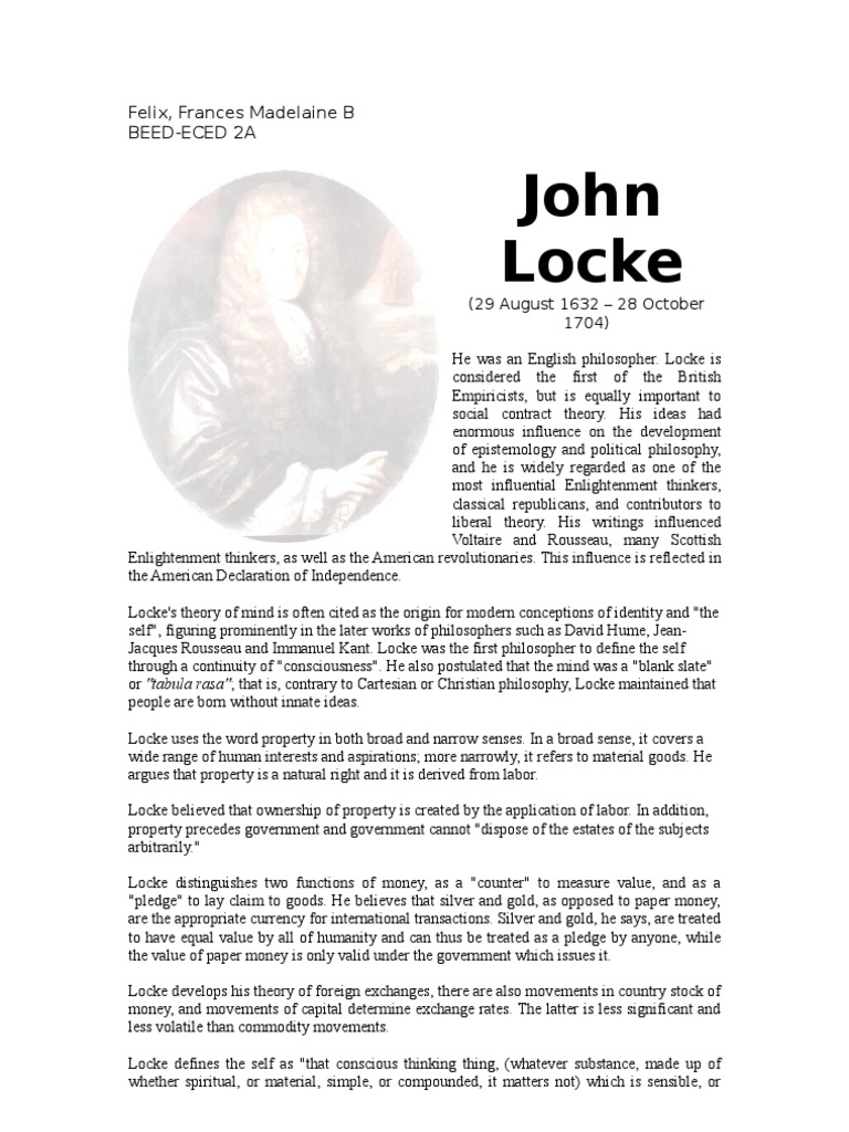John Locke | PDF | John Locke | Philosophical Theories