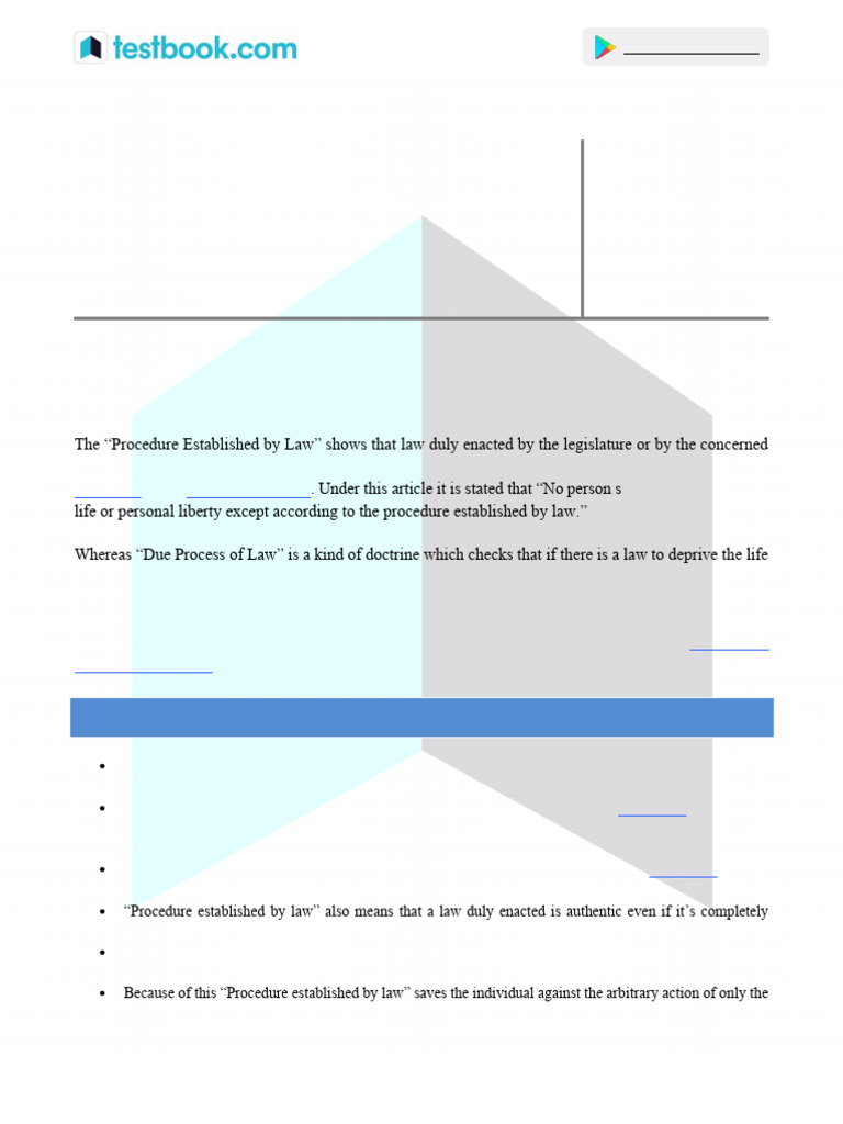 Due Process vs Procedure Established by Law | PDF | Due Process | Due ...