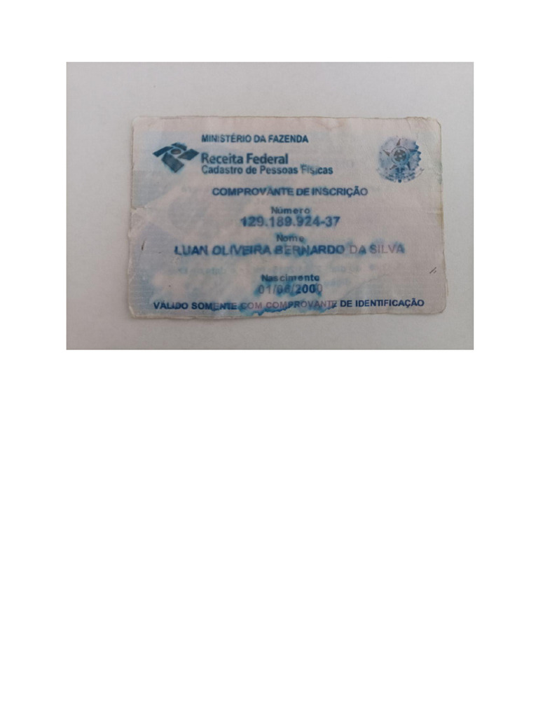 Identidade e CPF | PDF