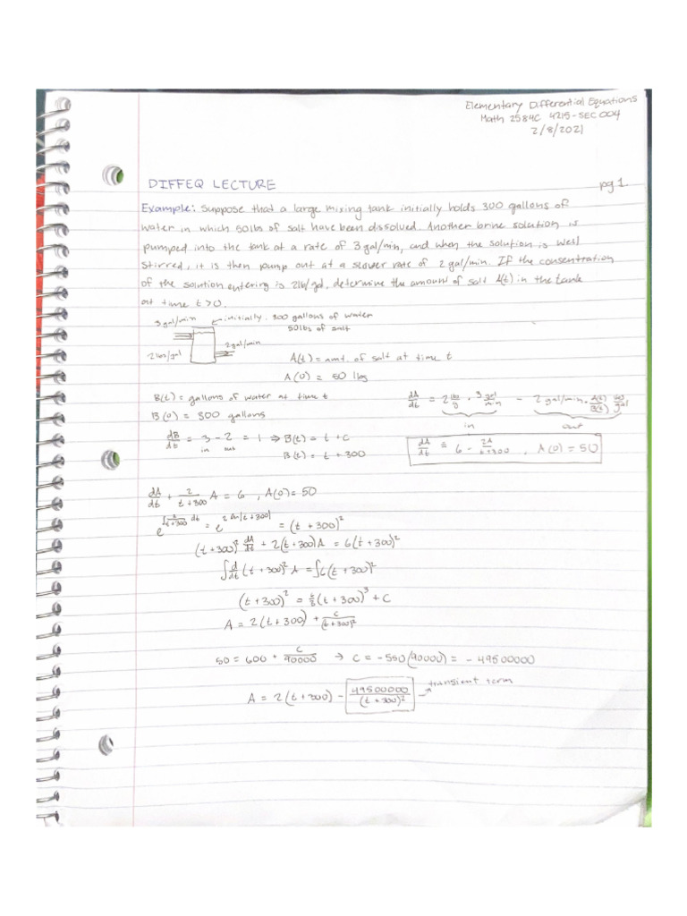 Differential Equations Notes | PDF