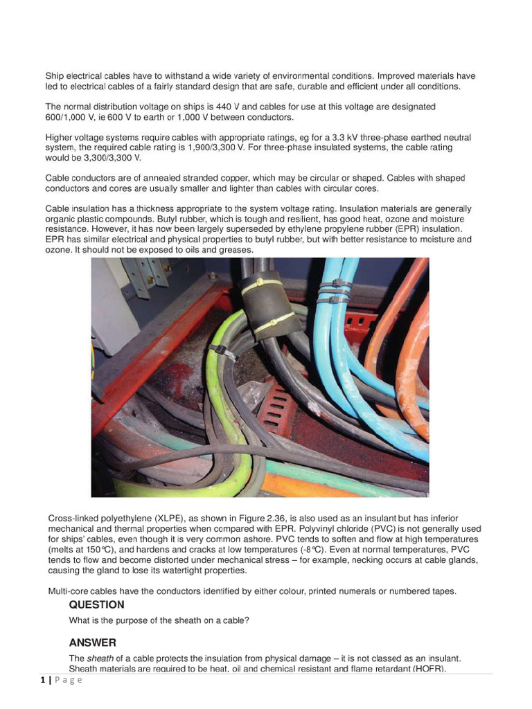 Electrical Cables | PDF | Electrical Wiring | Insulator (Electricity)