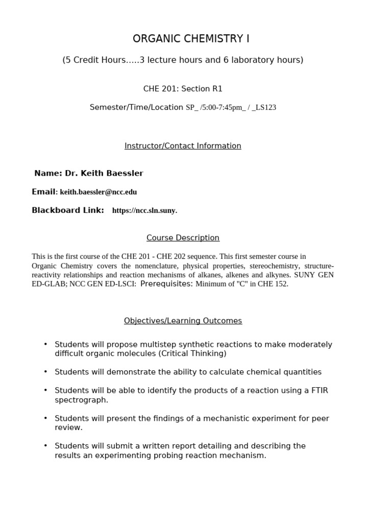 CHE201 Sec R1 Spring 2023 | PDF | Alkene | Chemical Bond
