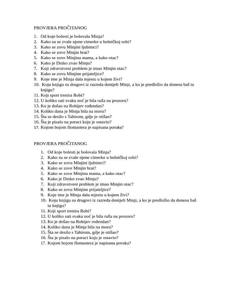 Ruza 1 Pitanja | PDF