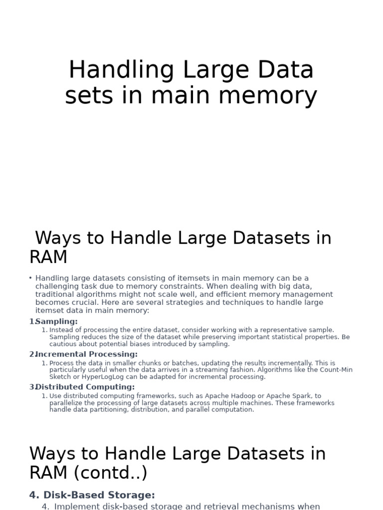 4. Handling Large Datasets in RAM | PDF | Computer Data Storage | Data ...