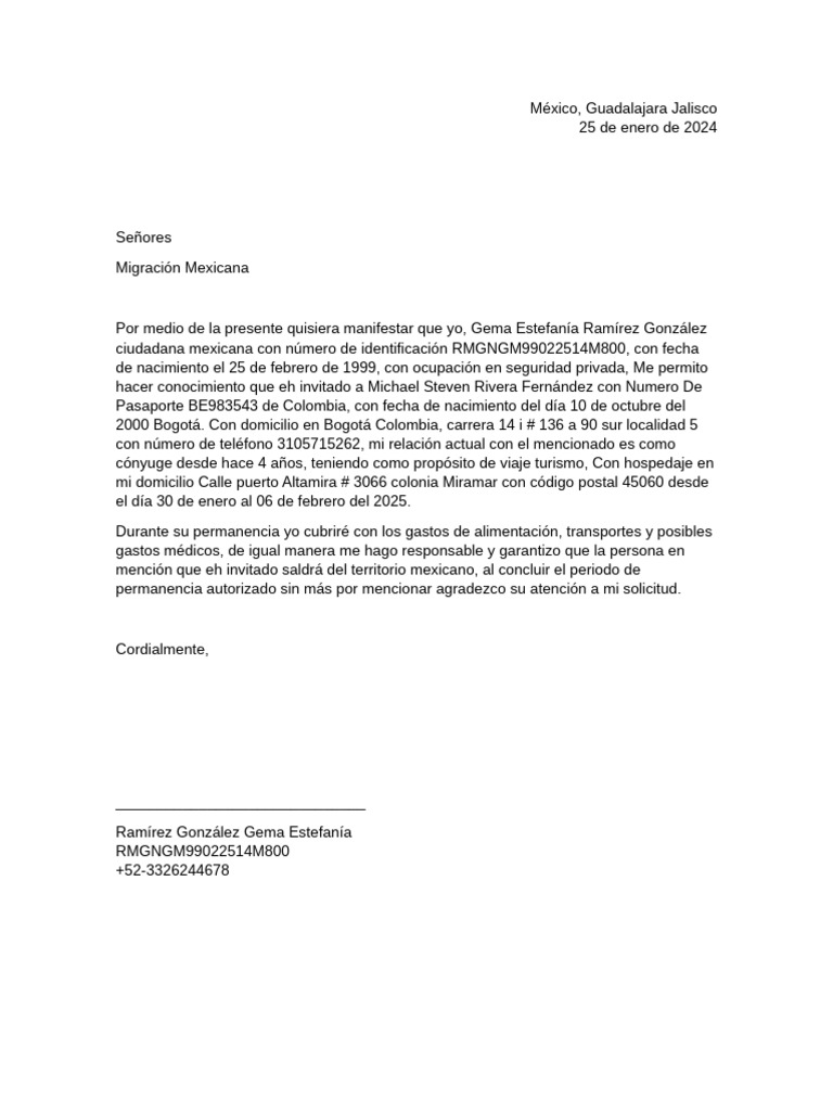 carta de invitacion | PDF