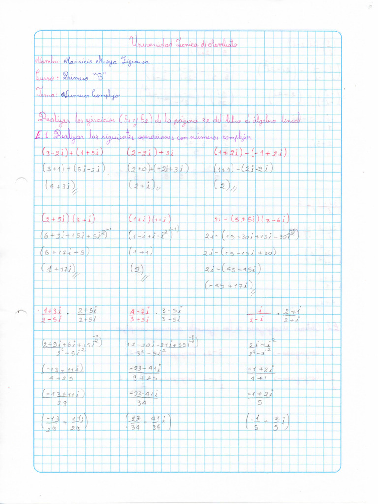 Deber 1 Algebra Lineal | PDF