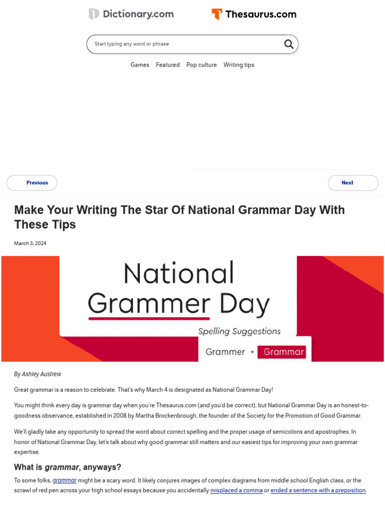 Grammar & Writing Tips For National Grammar Day | PDF | Grammar | Bracket