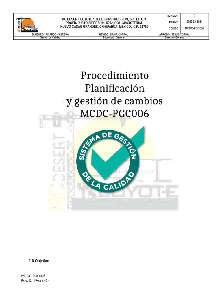 MCDC PGC006 | PDF | Sistema de manejo de calidad