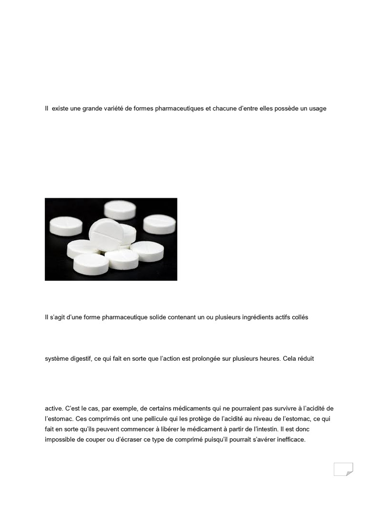 Les formes pharmaceutiques des médicaments | PDF | Pharmacologie