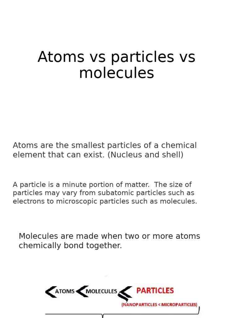 Atoms Vs Particles | PDF