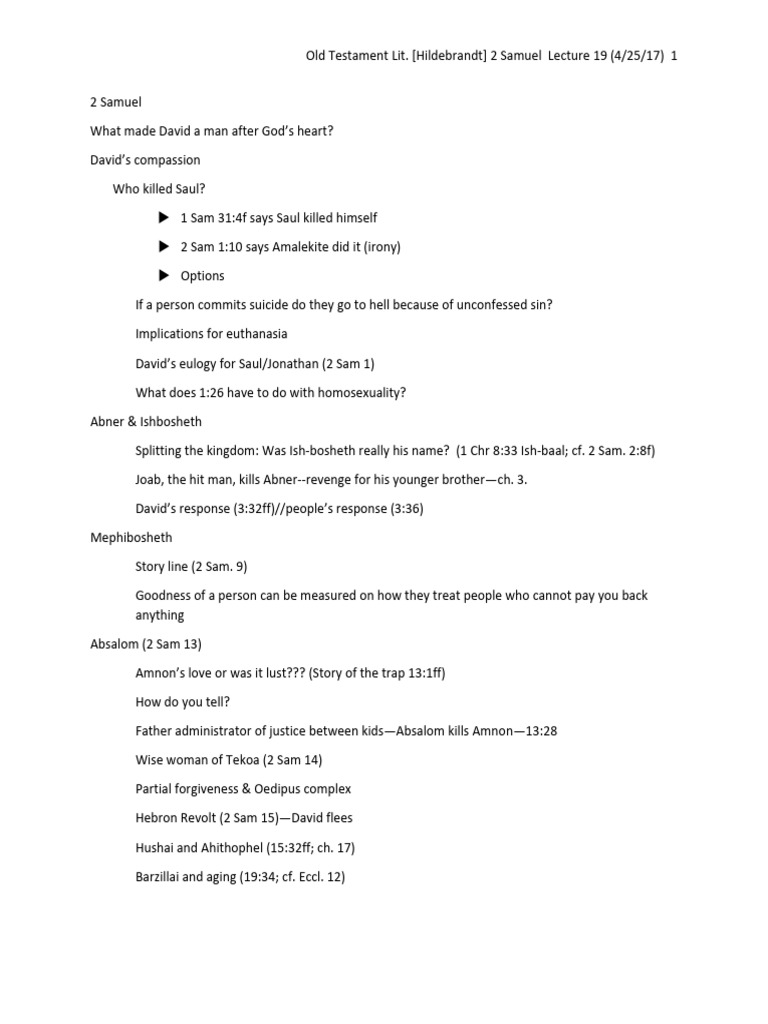 Insights on David in 2 Samuel | PDF | Books Of Samuel | David