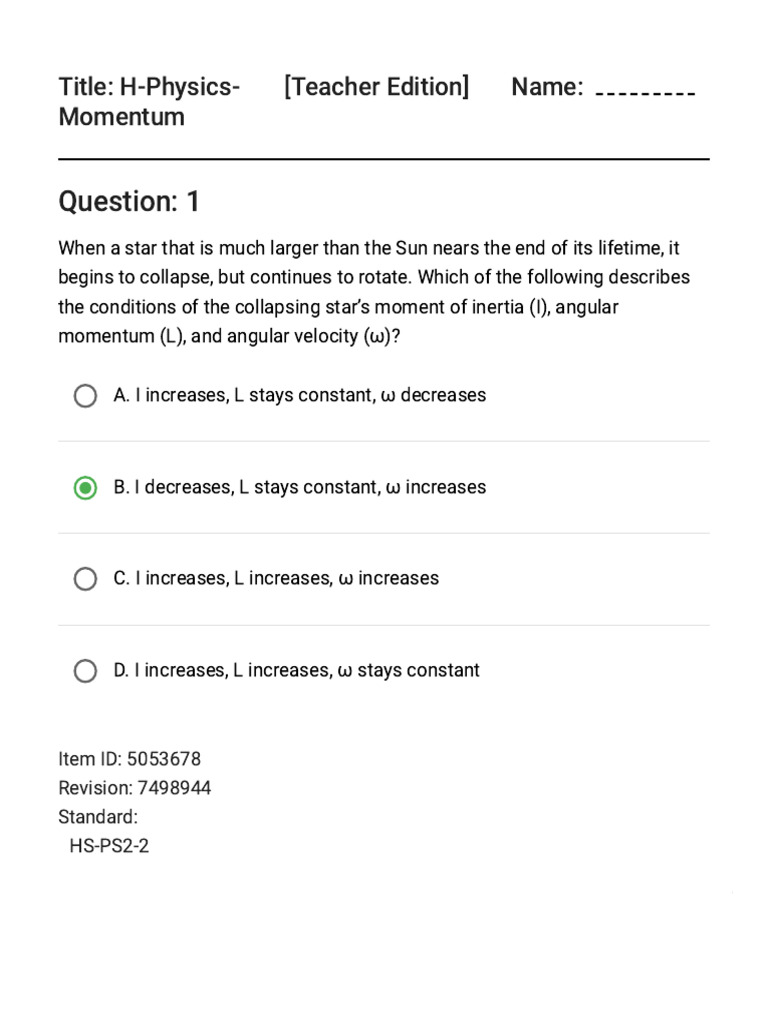 Assessment+Momentum | PDF | Angular Momentum | Physics