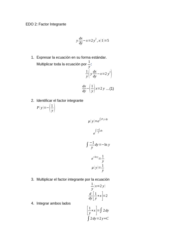 Factor Integrante | PDF | Objetos matemáticos | Matemáticas