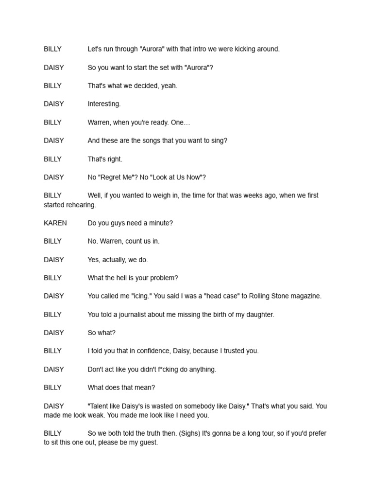 Daisy Jones Script P1 | PDF