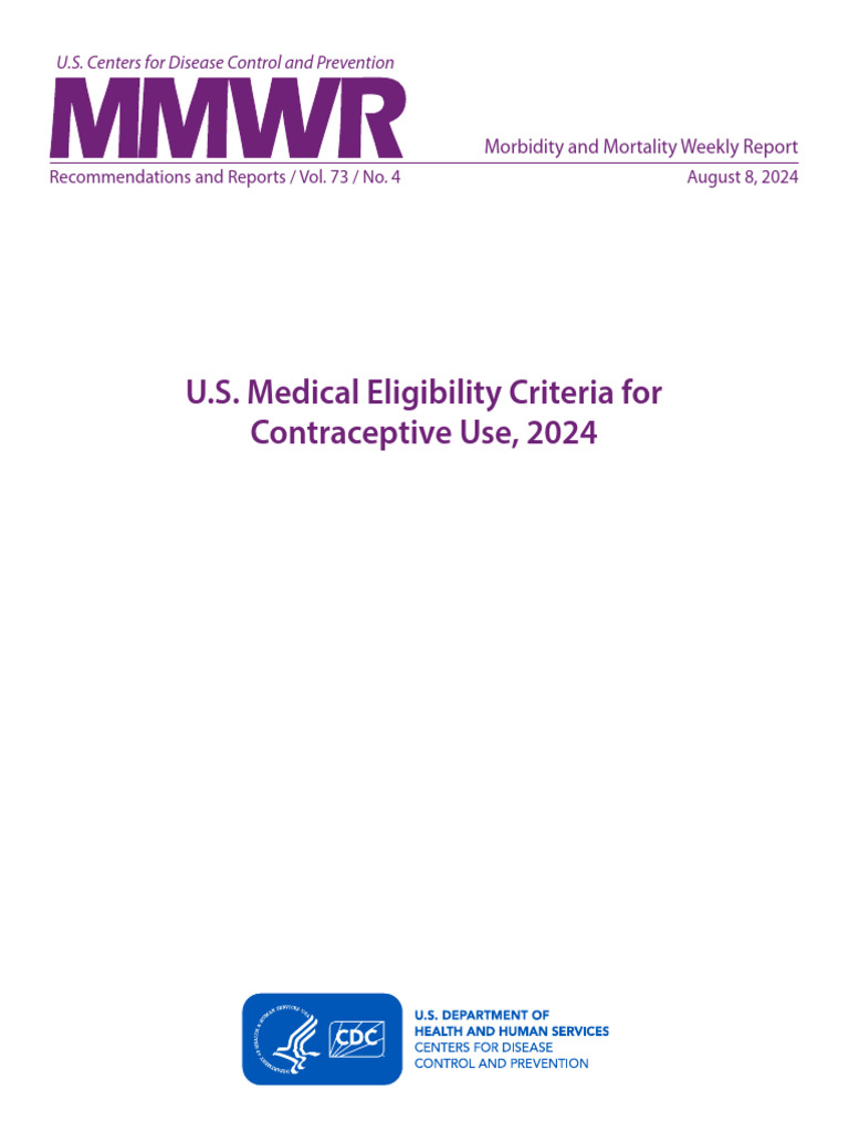 CDC Us Mec | PDF | Birth Control | Combined Oral Contraceptive Pill