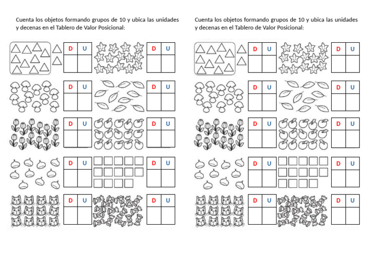 Agrupación de Objetos en Decenas y Unidades | PDF