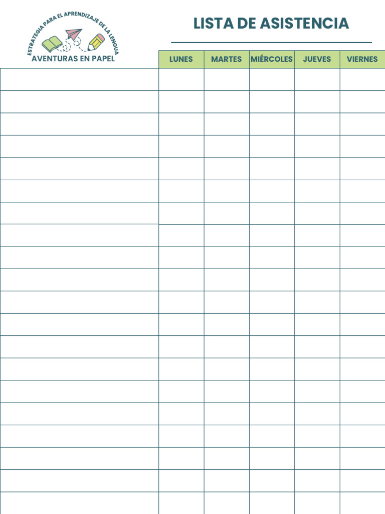 Lista de Asistencia Semanal | PDF