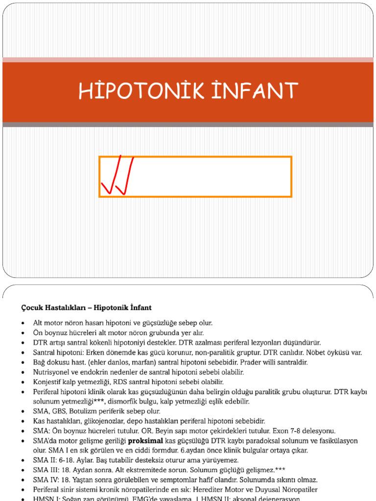 Çocuk Hastalıkları - Hipotonik İnfant Hastalıkları | PDF