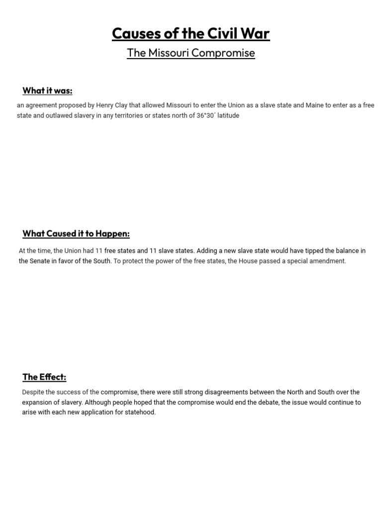 Kami Export - Piper Beatty - Causes of The Civil War Template | PDF ...