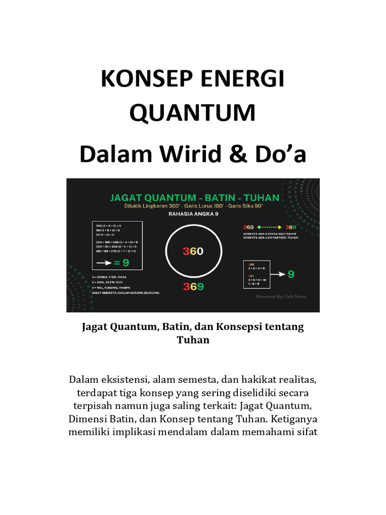 Materi Wirid & Doa Konsep Energi Quantum | PDF