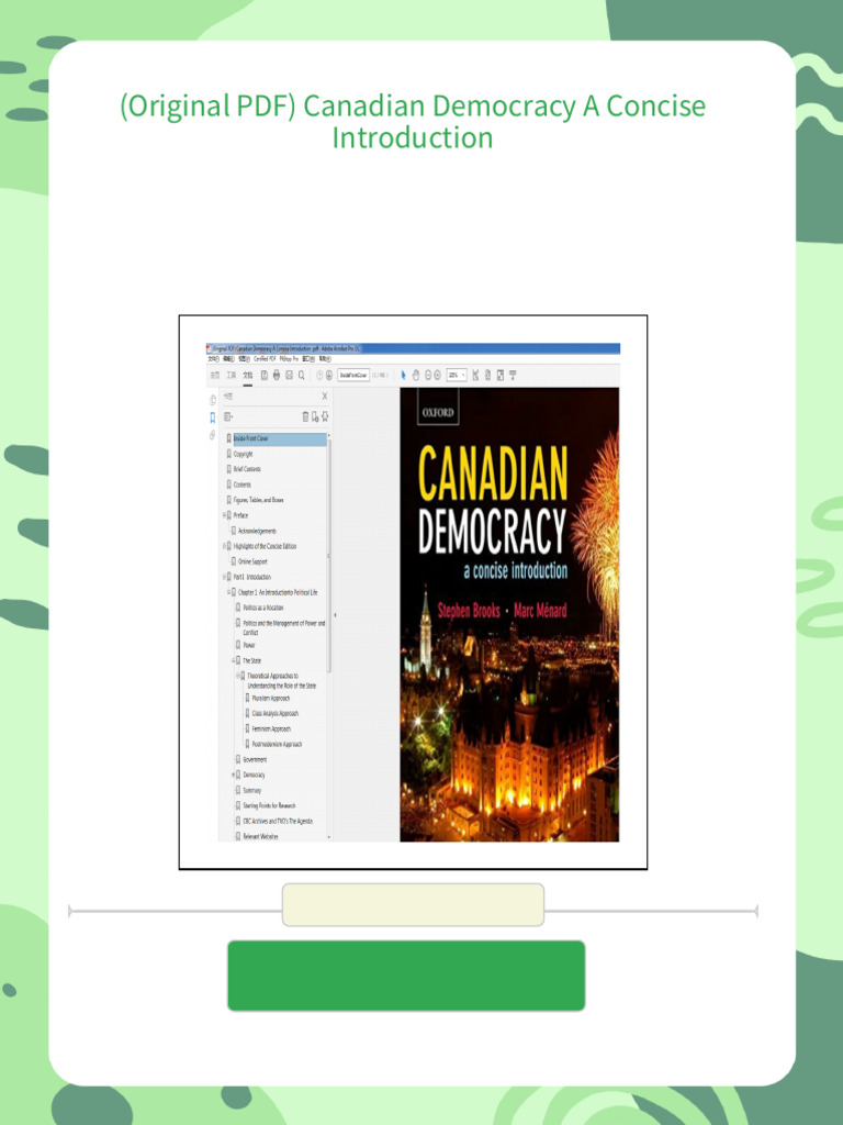 (Original PDF) Canadian Democracy A Concise Introduction - The full ...